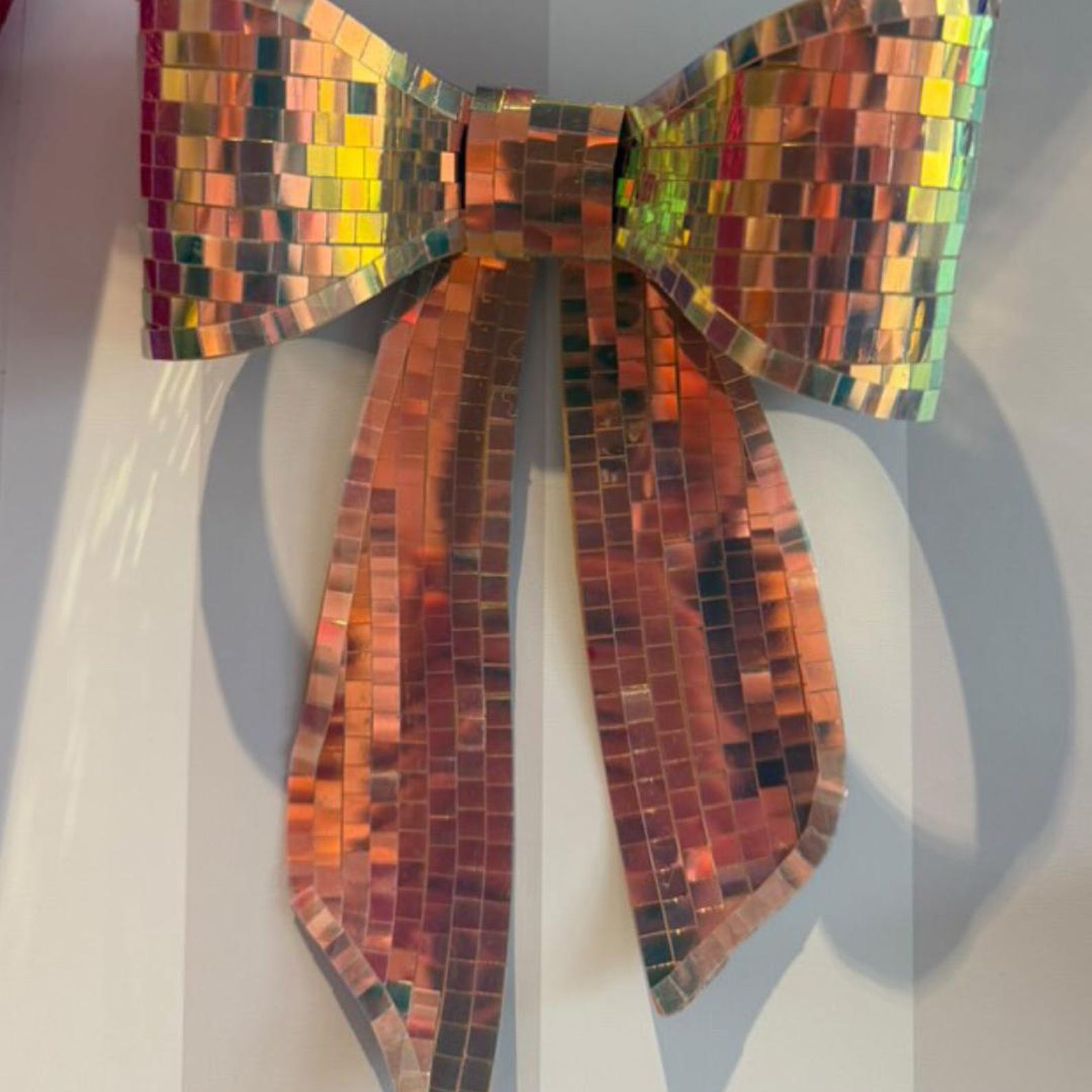 Mirrored Tiled Disco Paper Bow Wall Art for Home Office or Salon ...