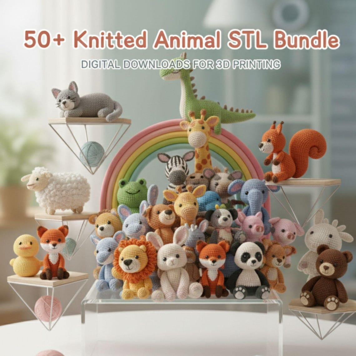 50+ Amigurumi Animal STL Bundle | 3D Printable Crochet Look Models ...