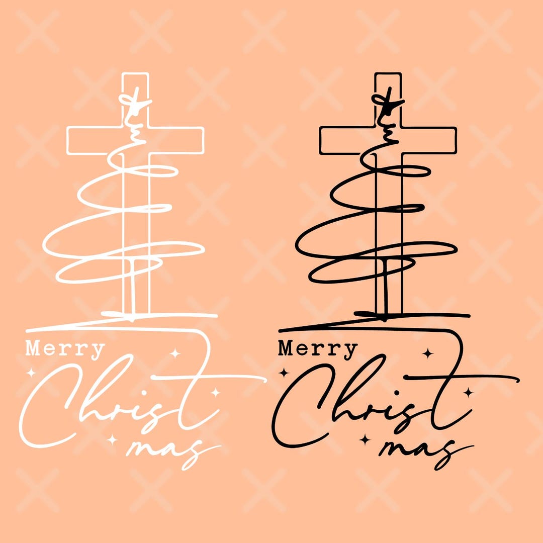 Christmas Cross Tree SVG PNG | Christian Holiday Artwork | Faith ...