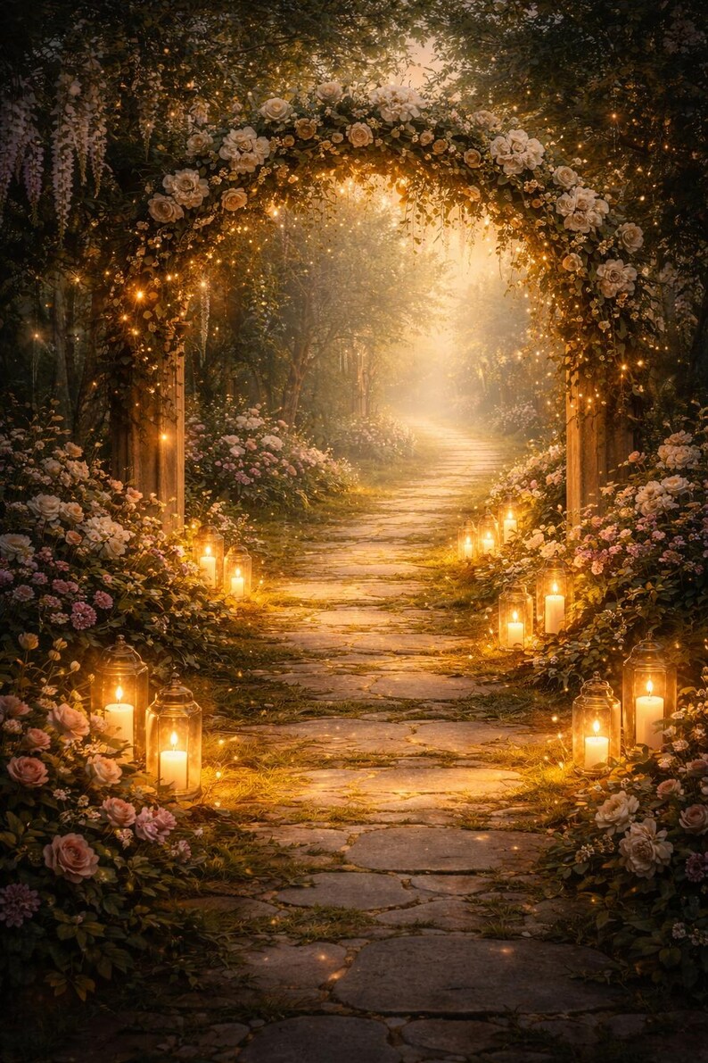 Candlelit Garden Path Art Print – Spiritual Healing Light (digital ...