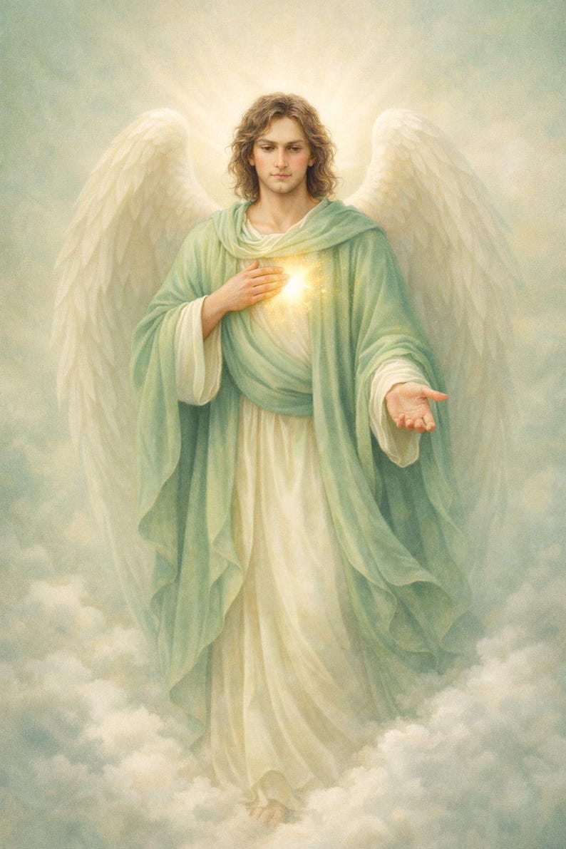 Archangel Raphael Print - Healing Angel / Spiritual Christian Decor ...
