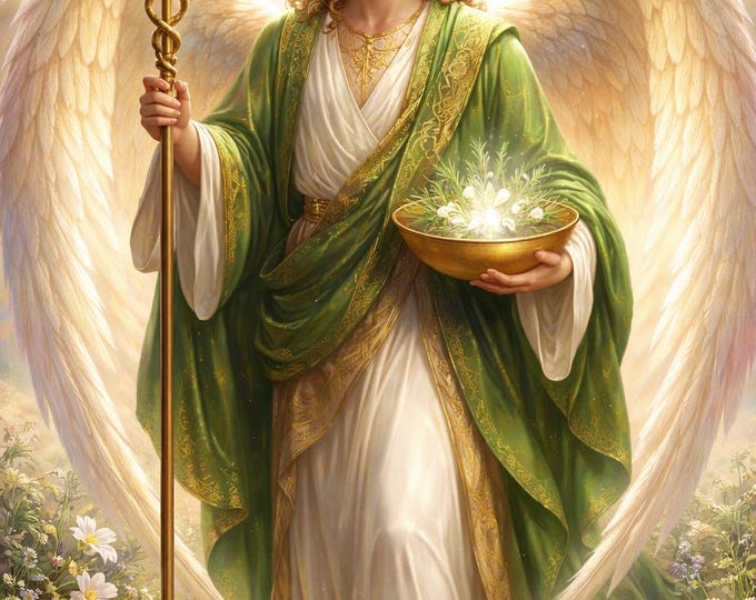 Archangel Raphael Print: Healing Angel, Christian Wall Art (digital ...