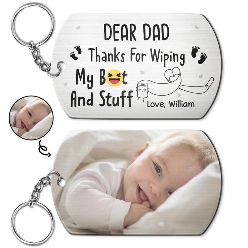 Custom Photo Dear Dad Thanks for Wiping - Gift for Father, Mother, New ...