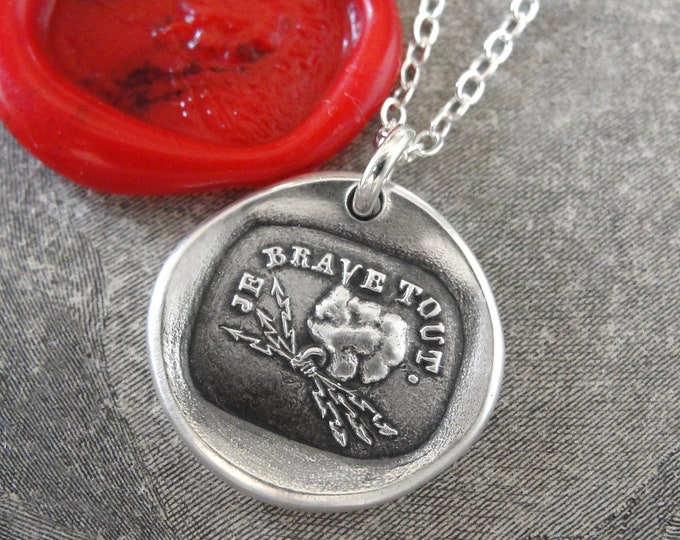 I Defy Wax Seal Necklace Zeus Thunderbolt Antique Wax Seal - Etsy