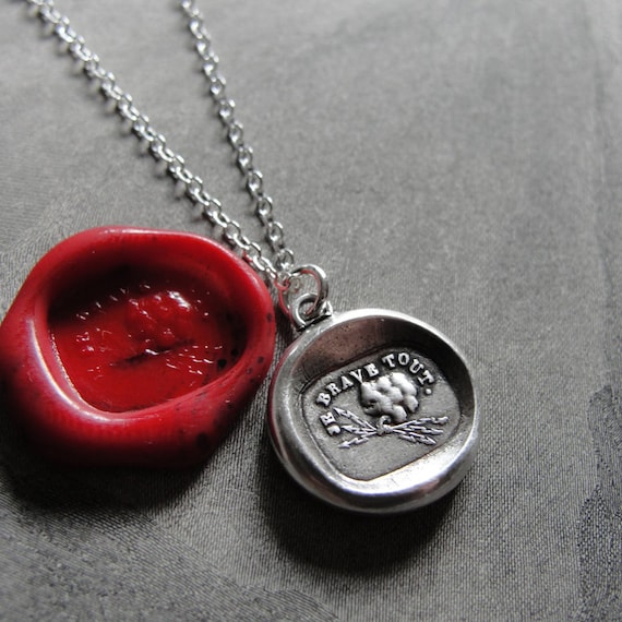 I Defy Wax Seal Necklace Zeus Thunderbolt antique wax seal | Etsy