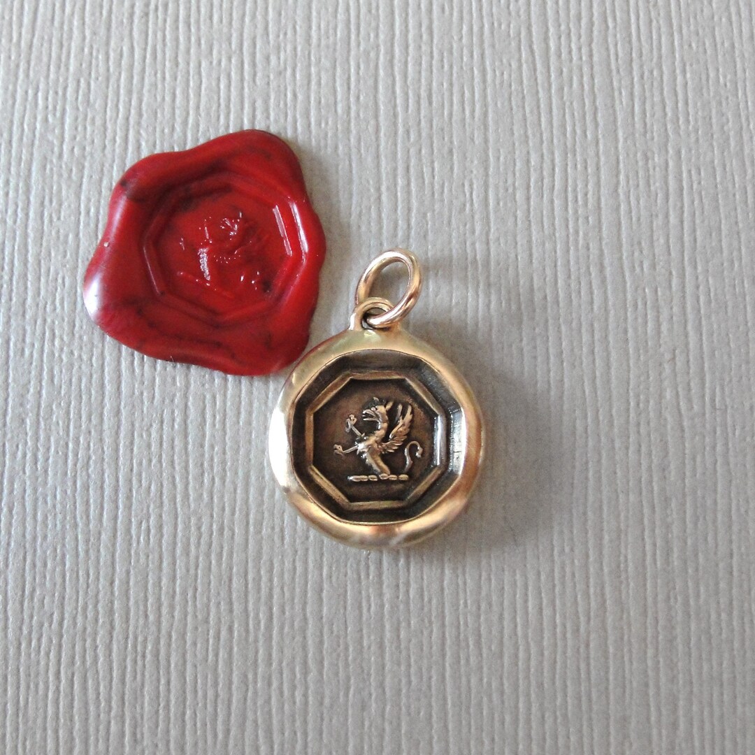 Griffin Wax Seal Charm Strength Courage Boldness Antique Bronze Wax ...