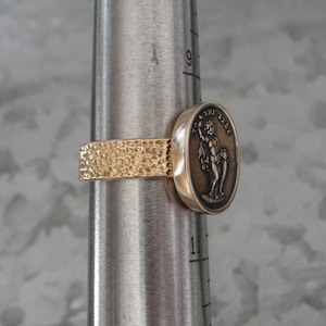 Bacchus Wax Seal Ring, Bronze Mythical Jewelry With Dionysus Wine God ...