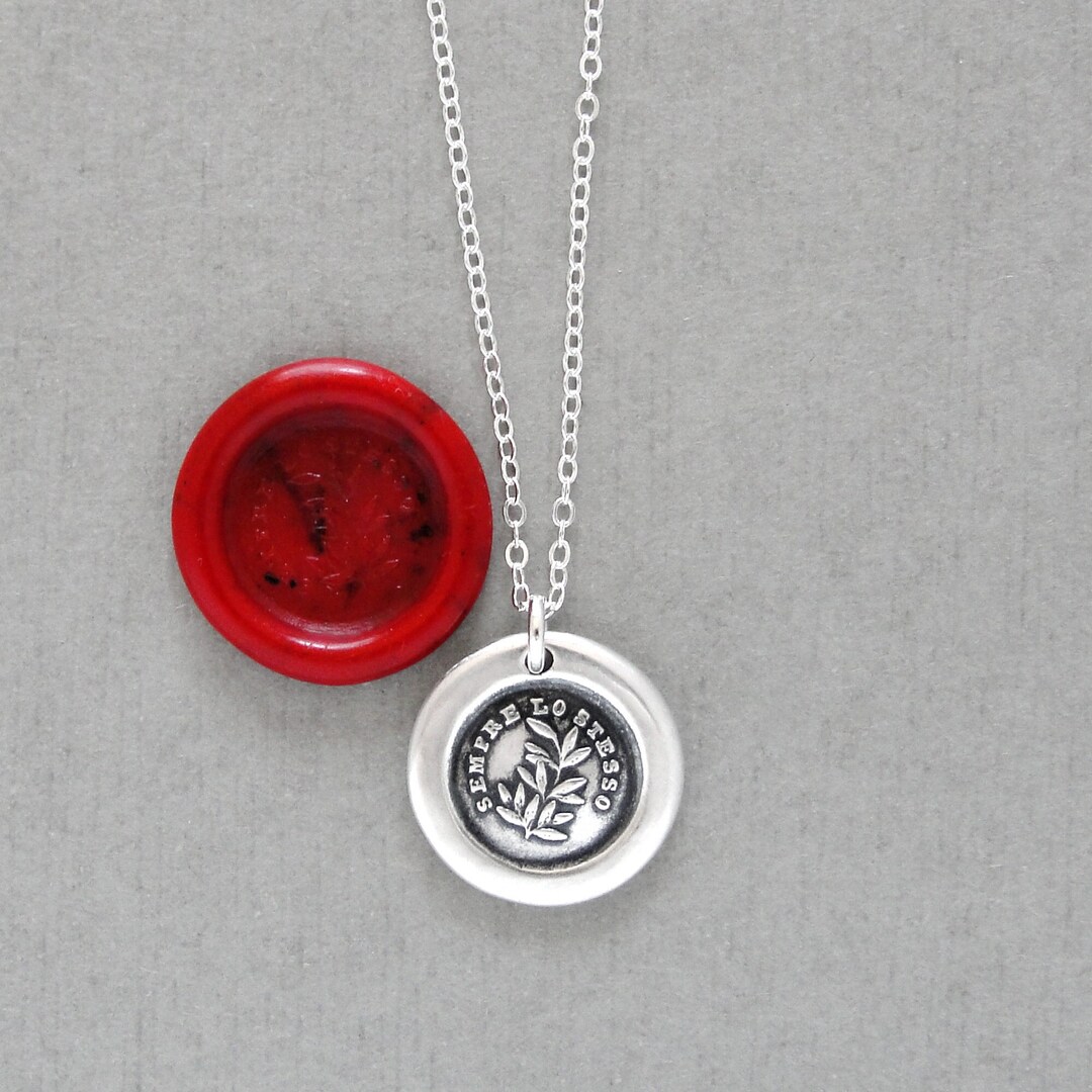 Always the Same Wax Seal Necklace With Laurel Resolute Victory Italian ...
