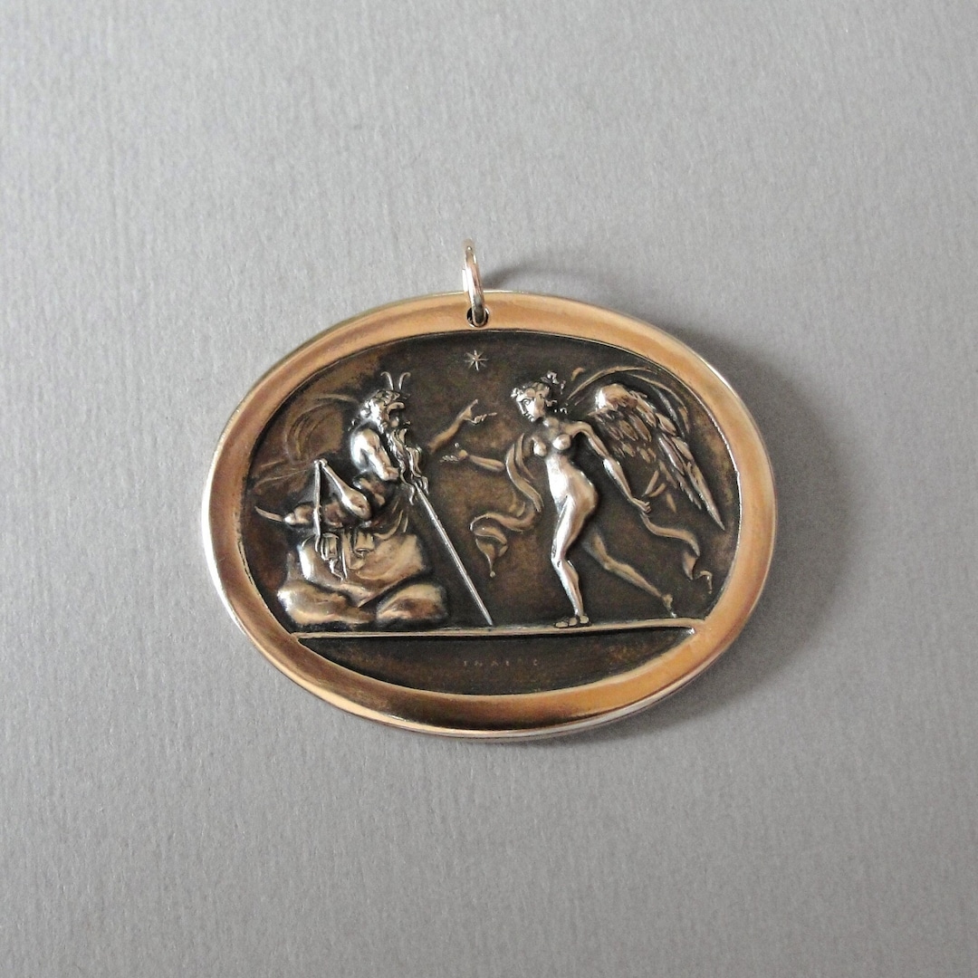 Goddess Aurora and Grasshopper Medallion Necklace Goddess of Dawn Roman ...