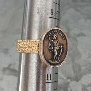 Bacchus Wax Seal Ring, Bronze Mythical Jewelry With Dionysus Wine God ...