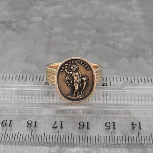 Bacchus Wax Seal Ring, Bronze Mythical Jewelry With Dionysus Wine God ...