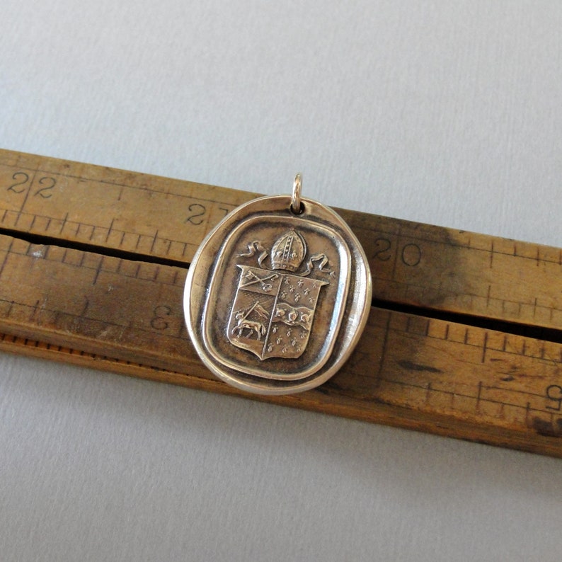 Christian Symbols: Wax Seal Pendant, Religious Faith Bronze Jewelry ...