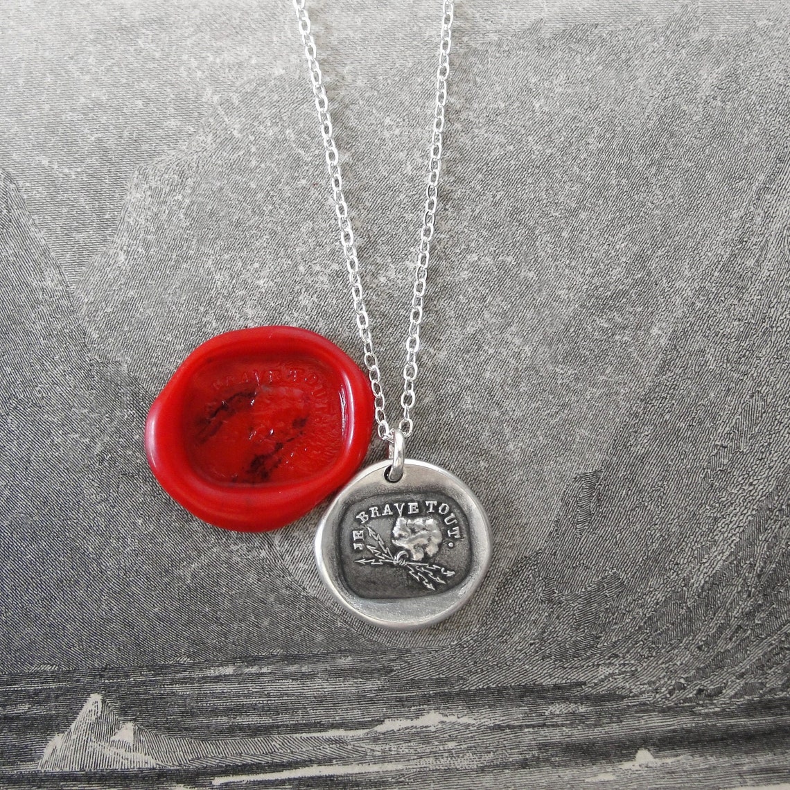 I Defy Wax Seal Necklace Zeus Thunderbolt antique wax seal | Etsy