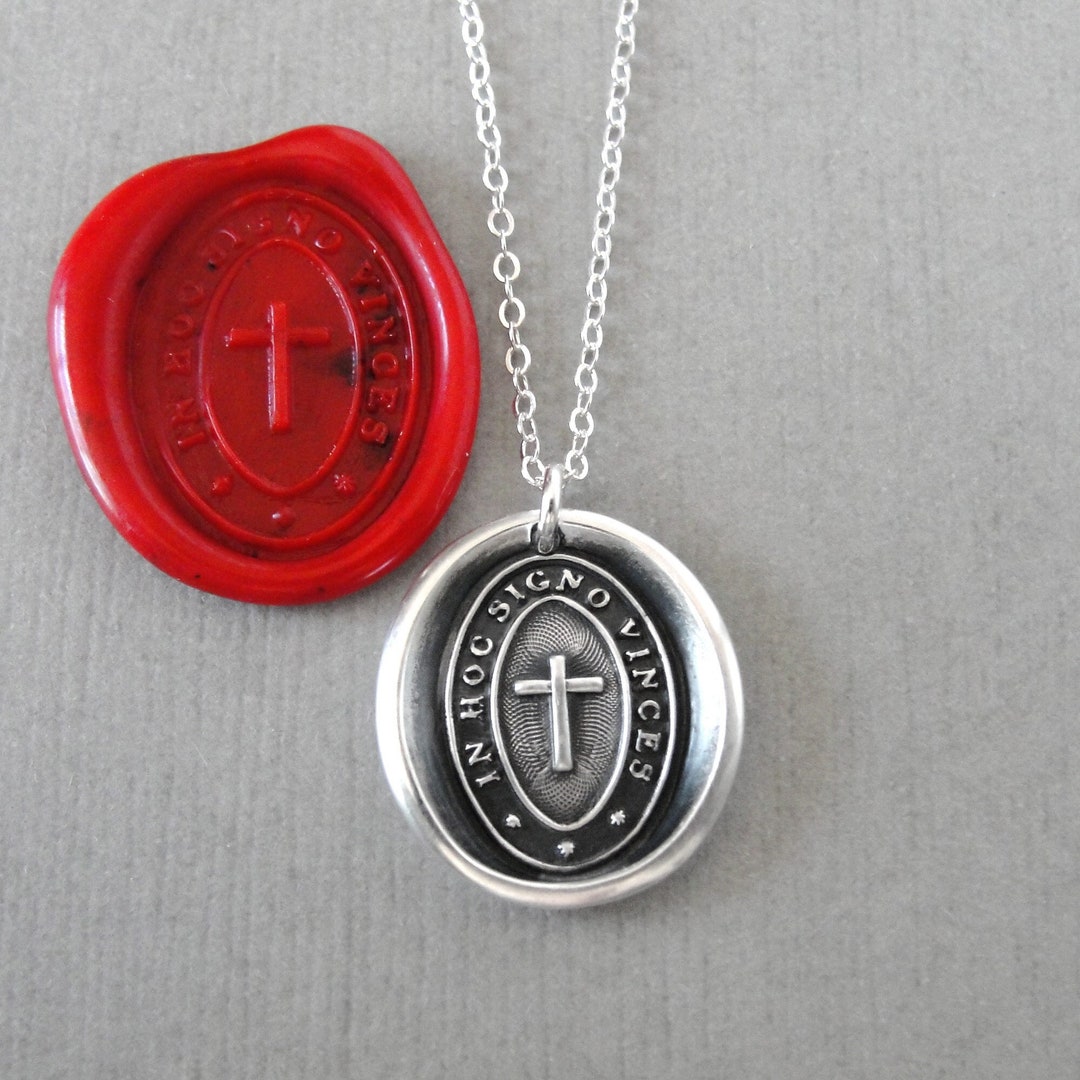 In This Sign You Shall Conquer Wax Seal Necklace in Silver - Etsy