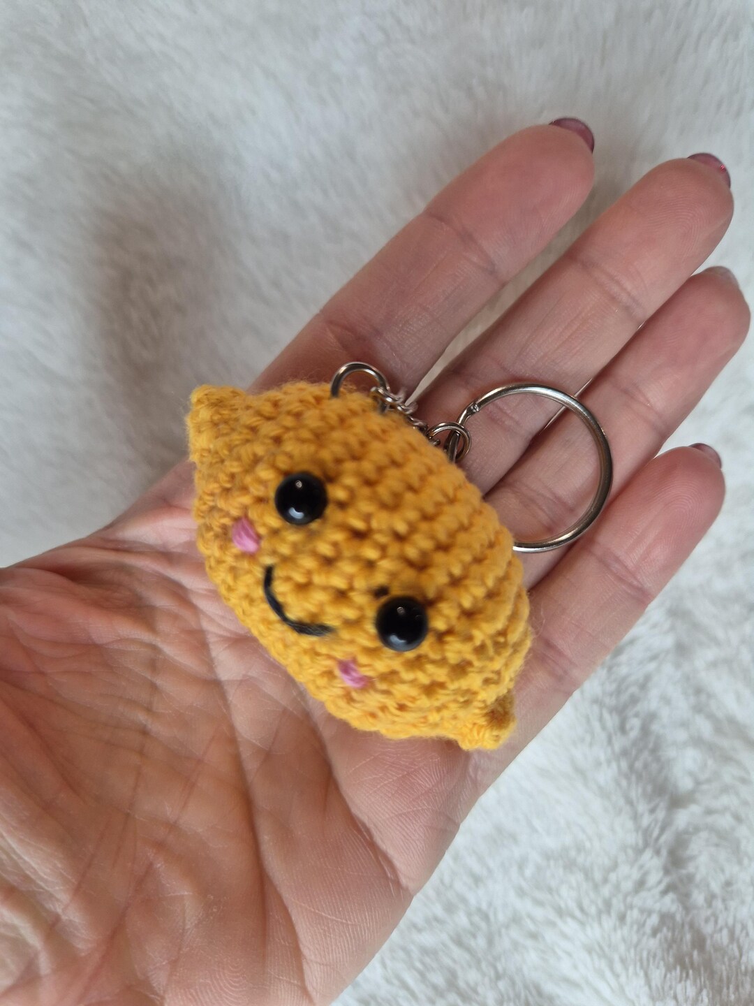 Crochet Lemon Keychain - Etsy