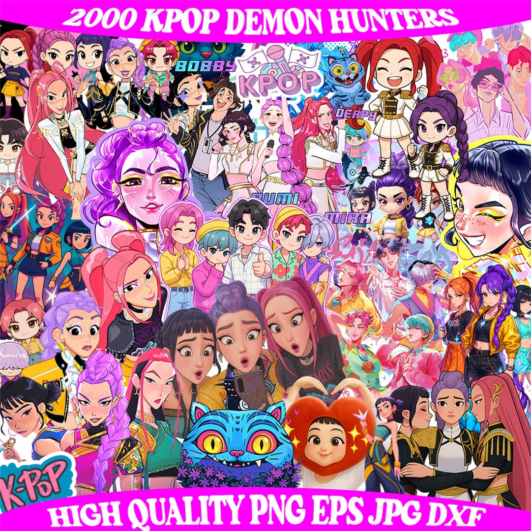 Mega Bundle Huntrix KPop Demon Hunters – Oltre 2000 file PNG PDF SVG ...
