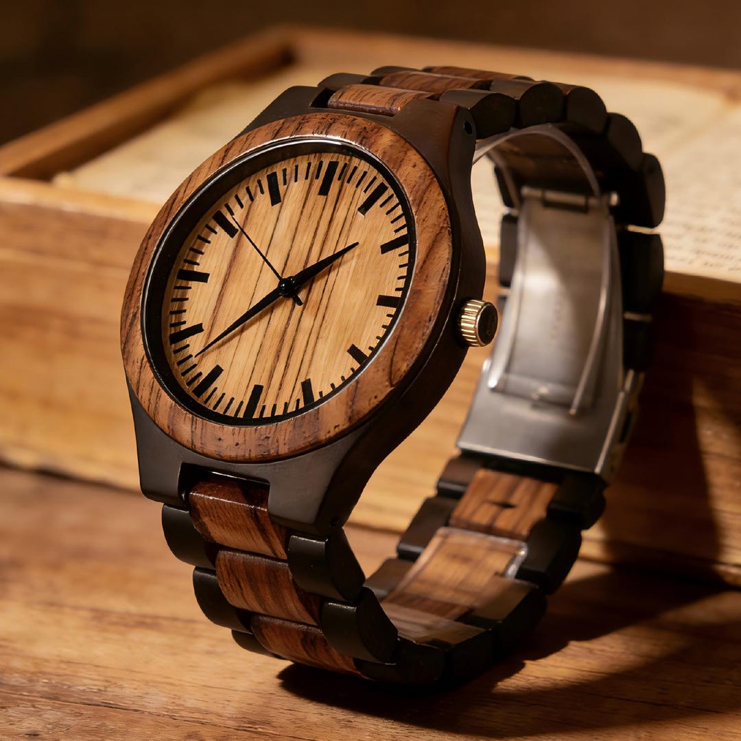 Engraved Zebrawood Watch for Men, Personalized Anniversary Gift - Etsy