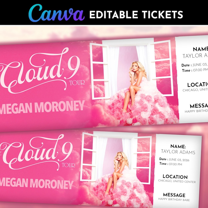 Editable Megan Moroney Ticket, Tour Ticket, Megan Moroney Tour, Digital ...