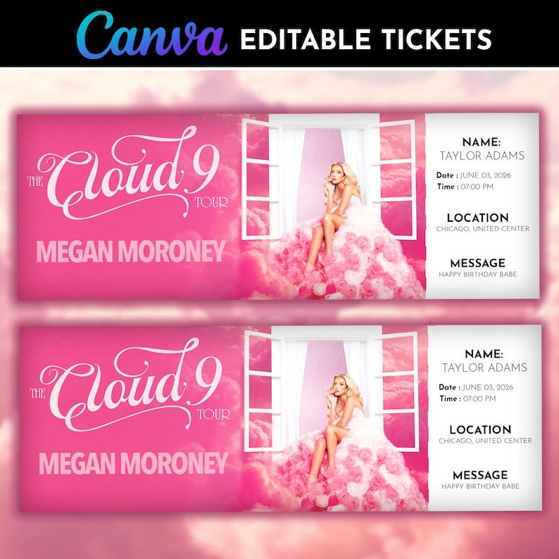 Editable Megan Moroney Ticket, Tour Ticket, Megan Moroney Tour, Digital ...