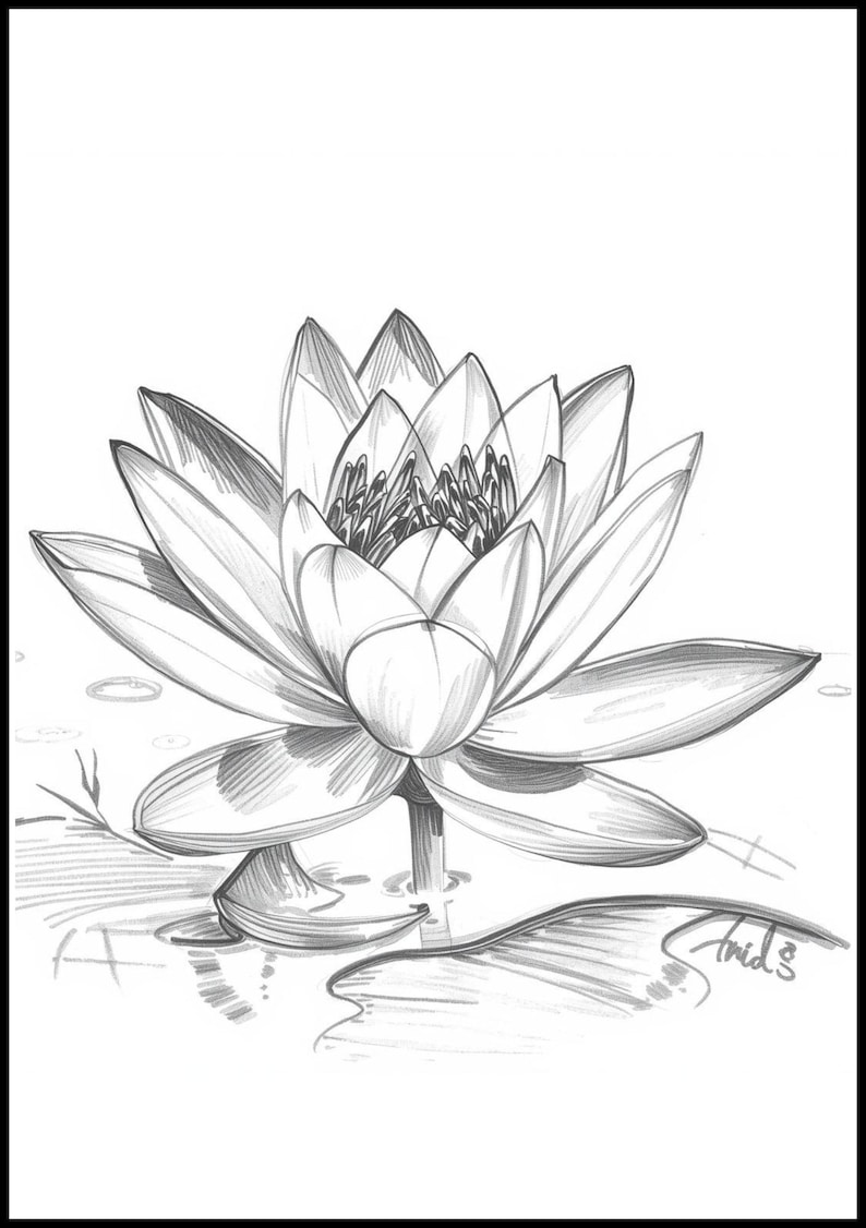 Water Lily Coloring Book | Zen Garden Floral Designs (PDF Download) - Etsy