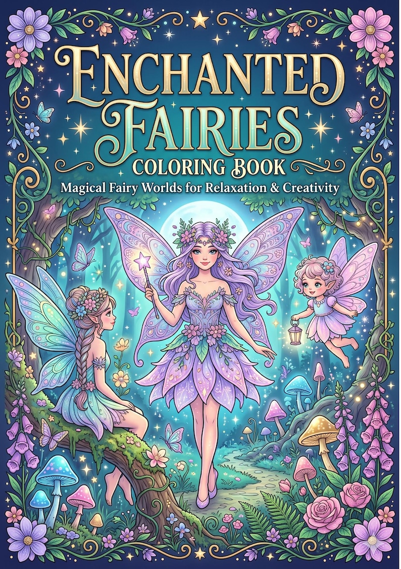 Enchanted Fairies Coloring Book | Detailed Feline Illustrations ...