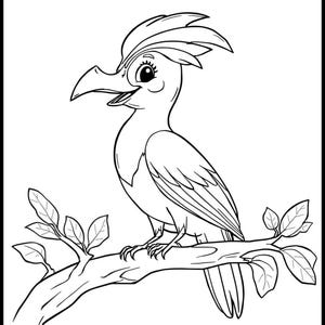 Hoopoe Coloring Book | Exotic Bird Illustrations, Kids Printable PDF - Etsy