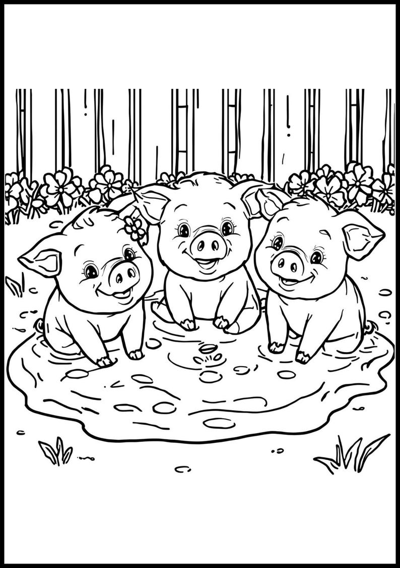 Farm Friends Coloring Book | Adorable Barnyard Animals (PDF Download ...