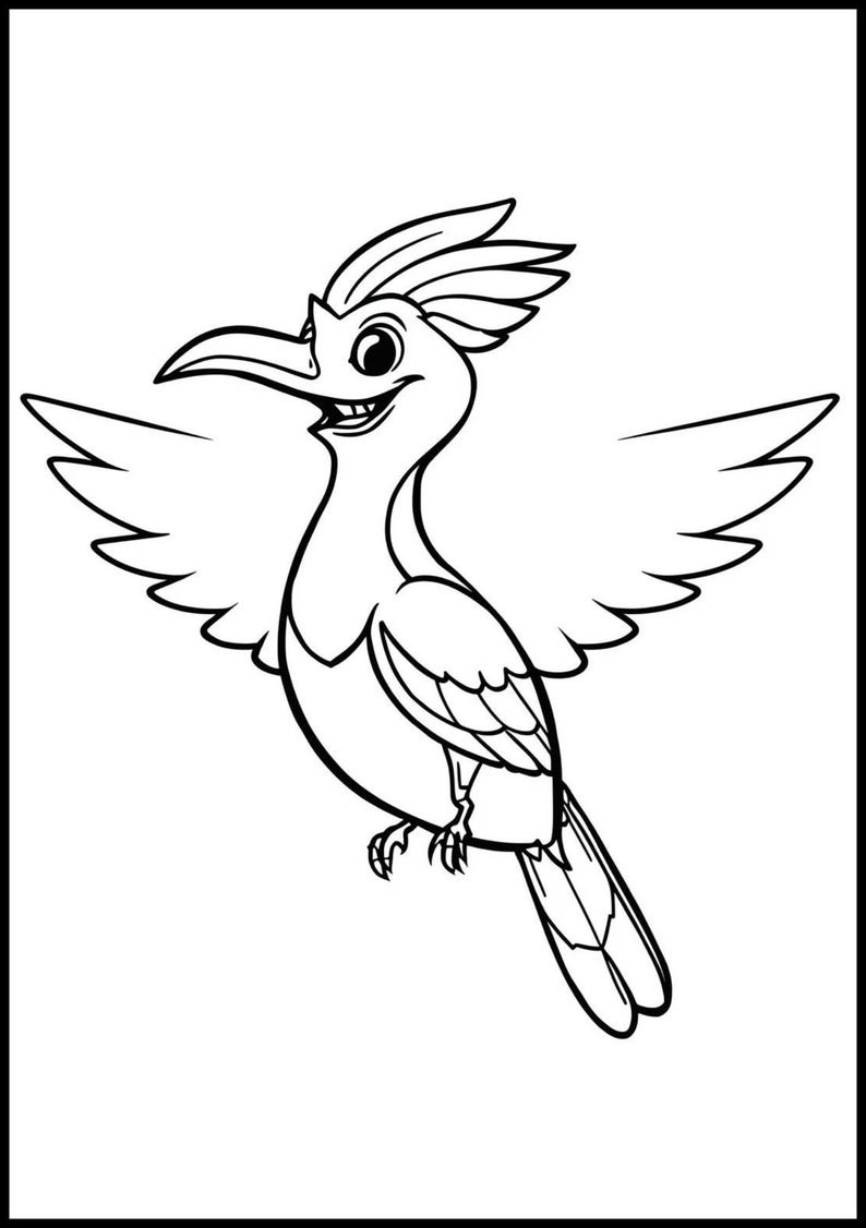 Hoopoe Coloring Book | Exotic Bird Illustrations, Kids Printable PDF - Etsy