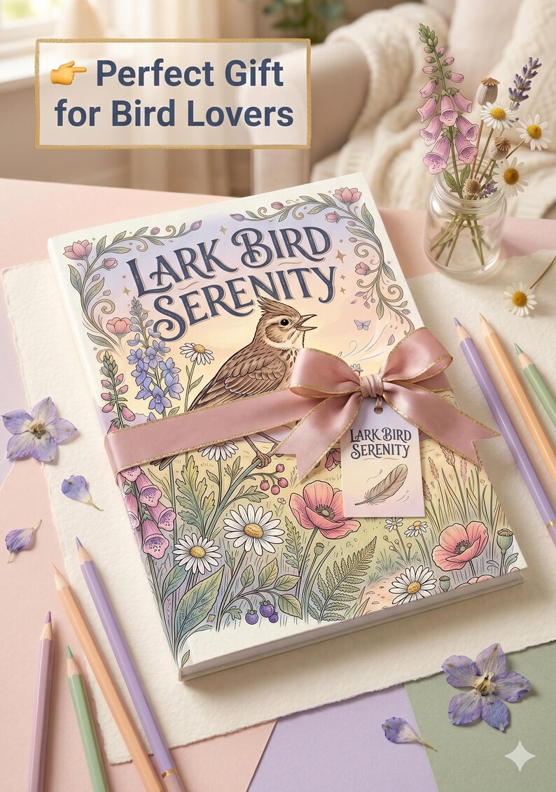Lark Bird Serenity Coloring Book | 30 Detailed Nature Pages (digital ...