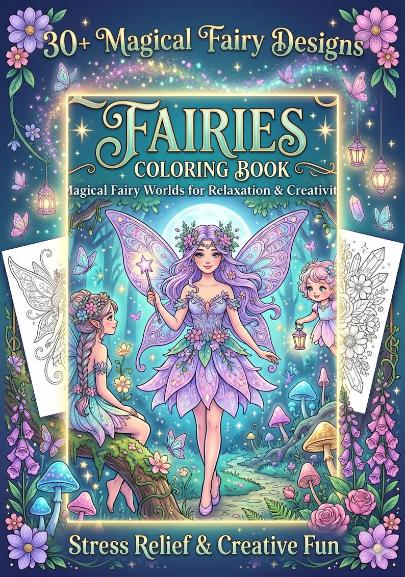 Enchanted Fairies Coloring Book | Detailed Feline Illustrations ...