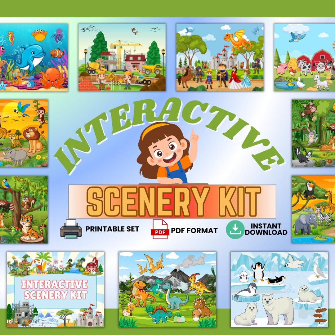 Interactive Scenery Kit for Kids | Cut and Paste Printable Scenes ...