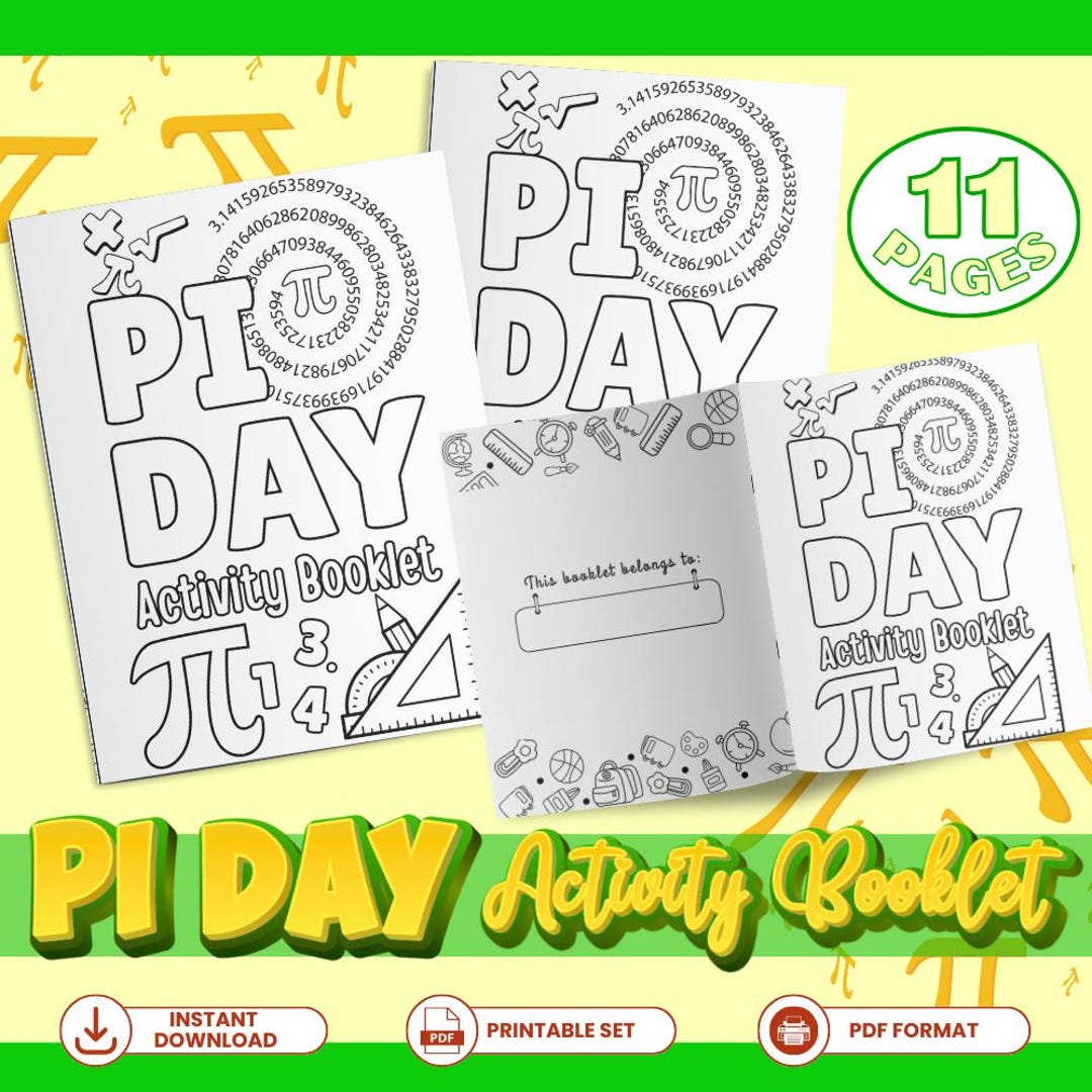 Pi Day Activity Booklet Printable for Kids, Math Games Printable, Maze ...