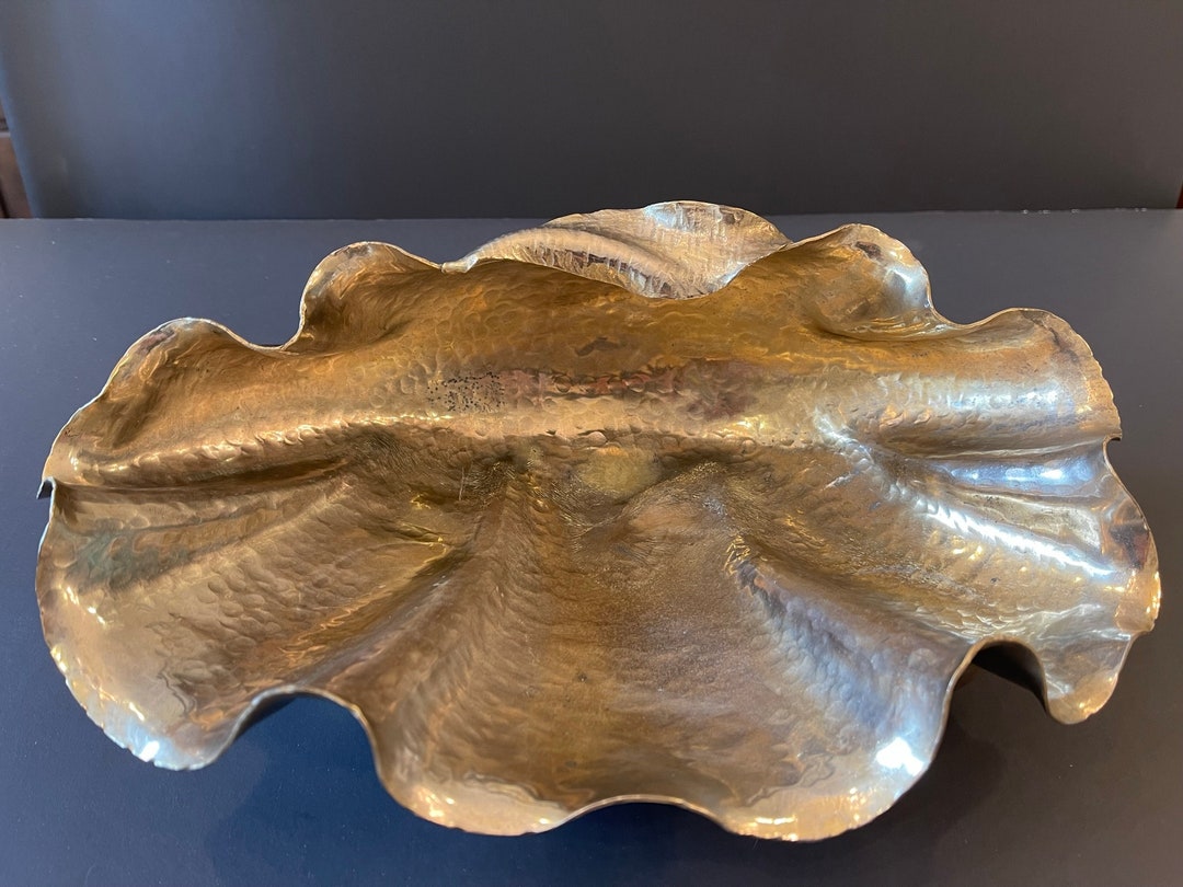Vintage Hand Forged Aluminum Sea Shell/sea Shell Bowl/invernizzi/peltro ...