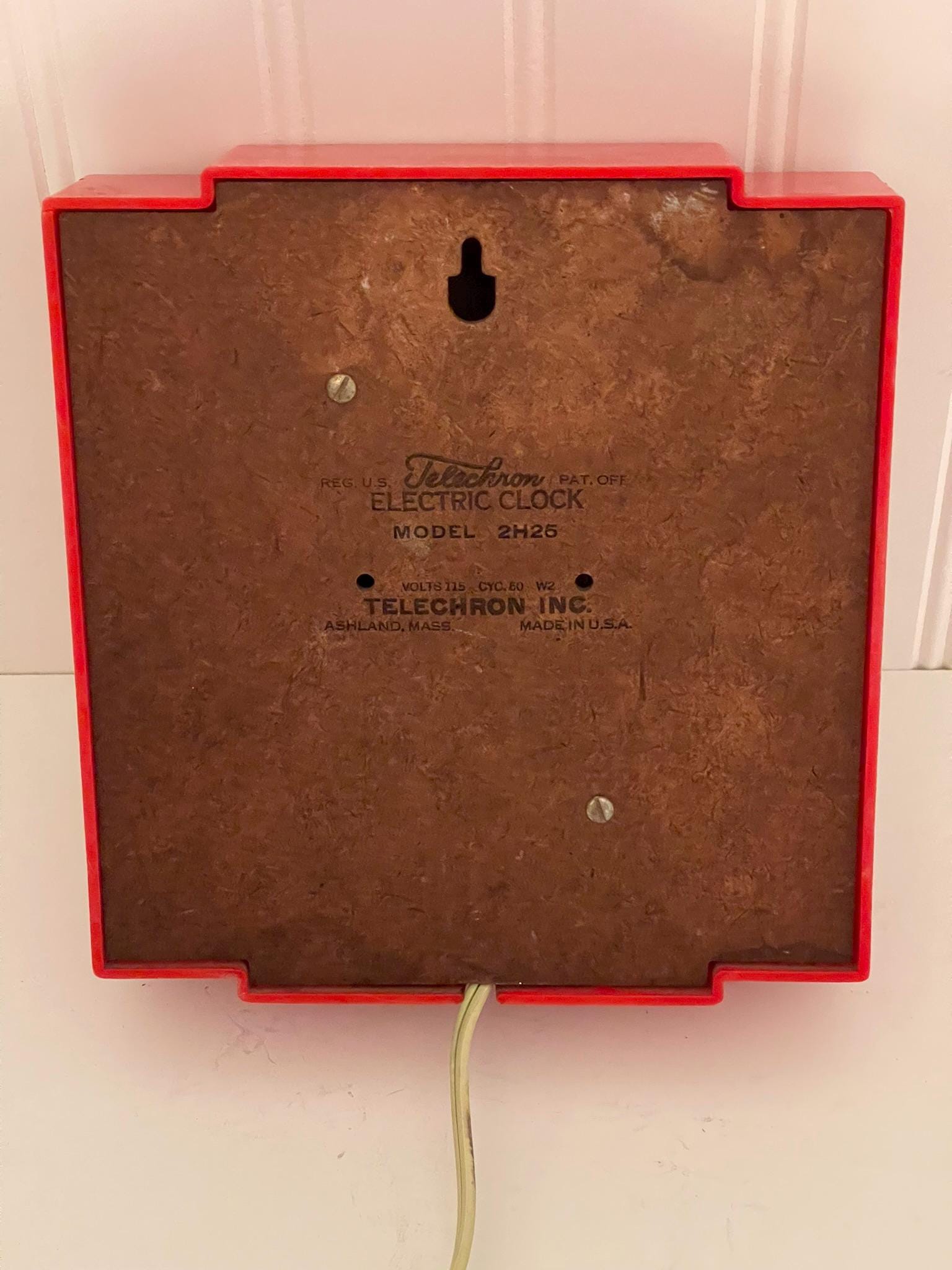 Vintage Red Telechron Wall Clock Model 2H25 Mid Century - Etsy