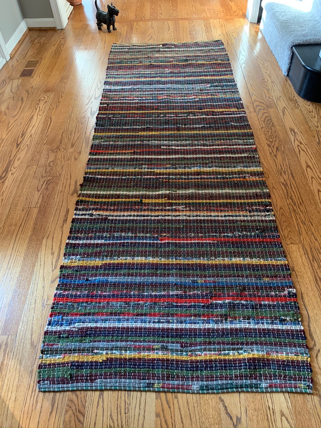 Primitive Rag Rug Runner/multi Color Runner/ Woven Rug/vintage Runner ...