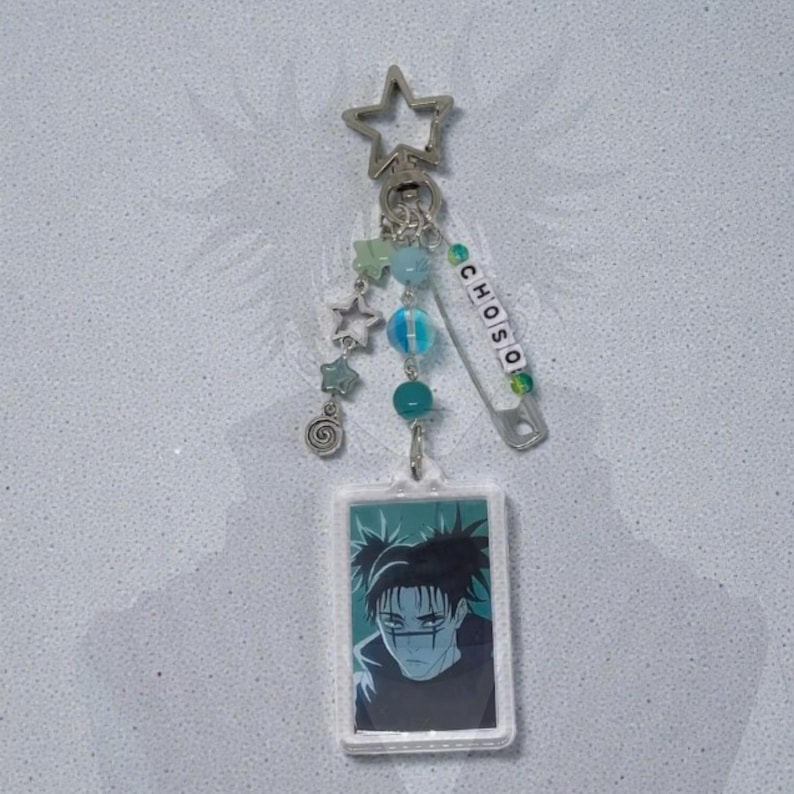 Anime Choso Sword Keychain, Handmade Jjk Y2K Spiral Sword Star Chain ...