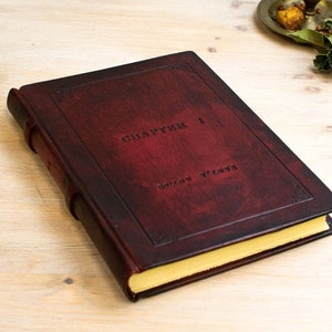 B5 Red Journal, Leather Journal Customized, Hard Cover Journal for ...