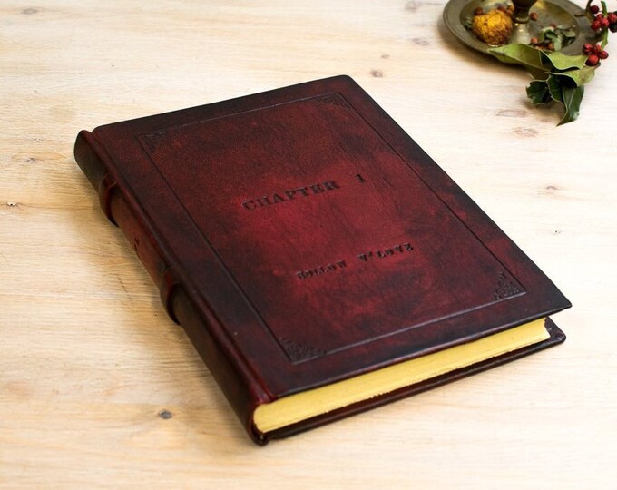 B5 Red Journal, Leather Journal Customized, Hard Cover Journal for ...