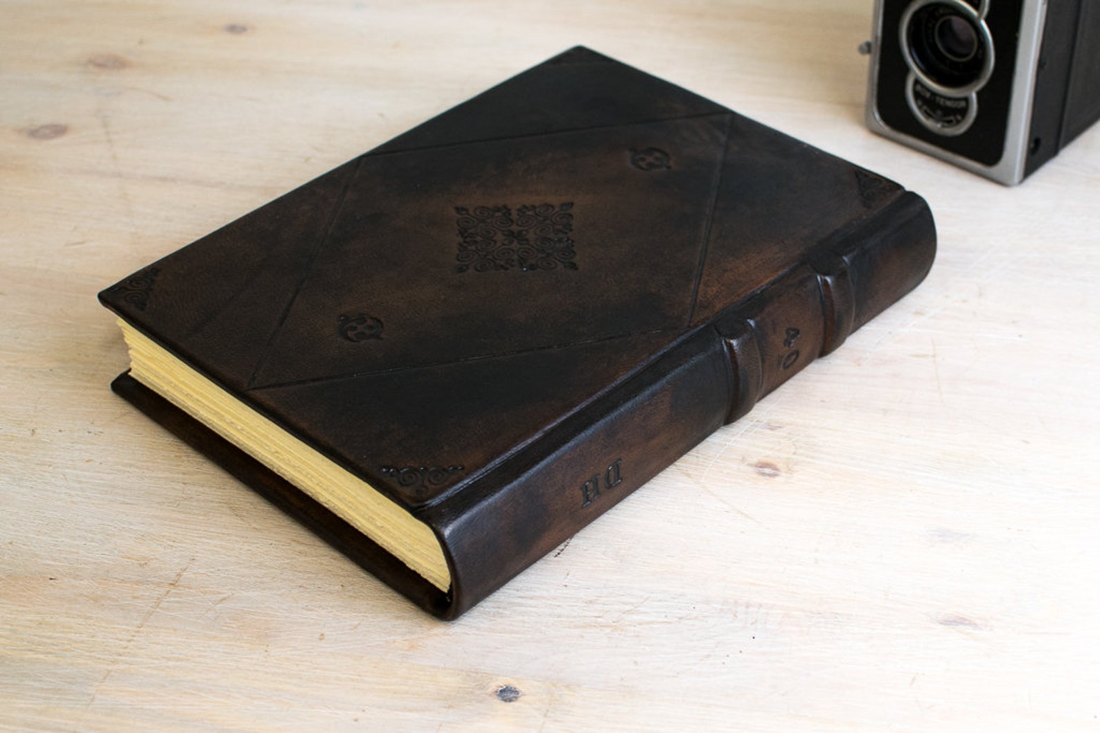 Hardcover Journal Customized Diary Black Leather Journal - Etsy