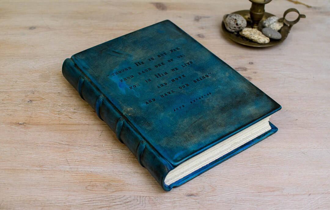 B5 Blue Turquoise Journal, Leather Journal Customized, Hardcover ...