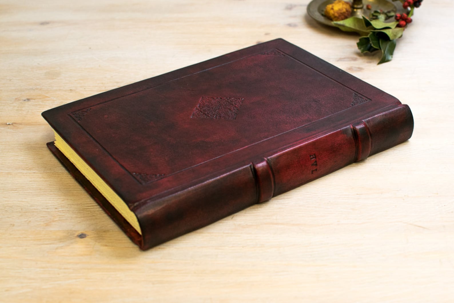B5 Red Journal Leather Journal Customized Hard Cover Journal - Etsy