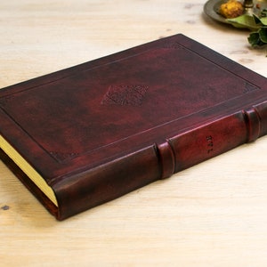 B5 Red Journal, Leather Journal Customized, Hard Cover Journal for ...