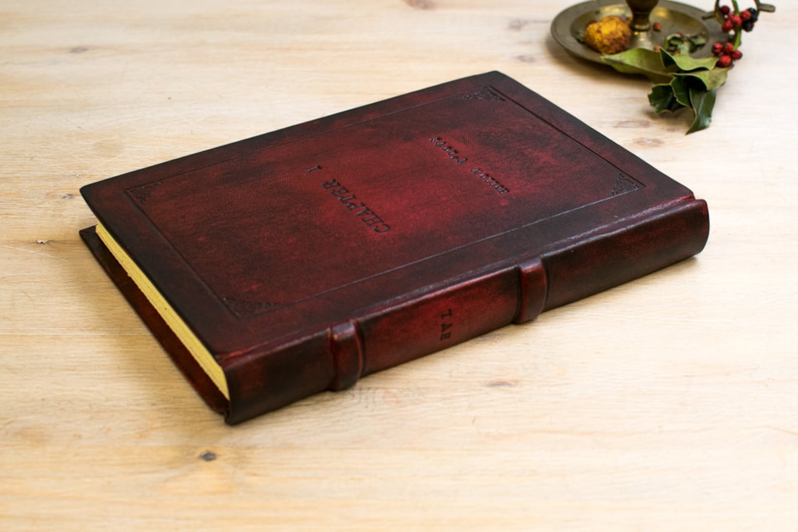 B5 Red Journal Leather Journal Customized Hard Cover Journal - Etsy