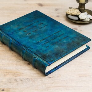 B5 Blue Turquoise Journal, Leather Journal Customized, Hardcover ...