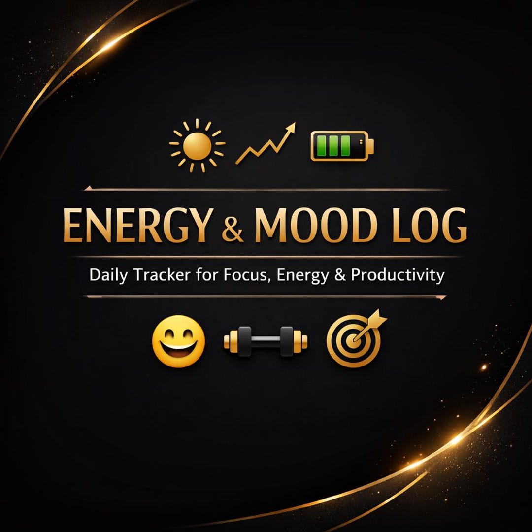 Energy & Mood Log – Daily Energy, Mood and Focus Tracker | Printable ...