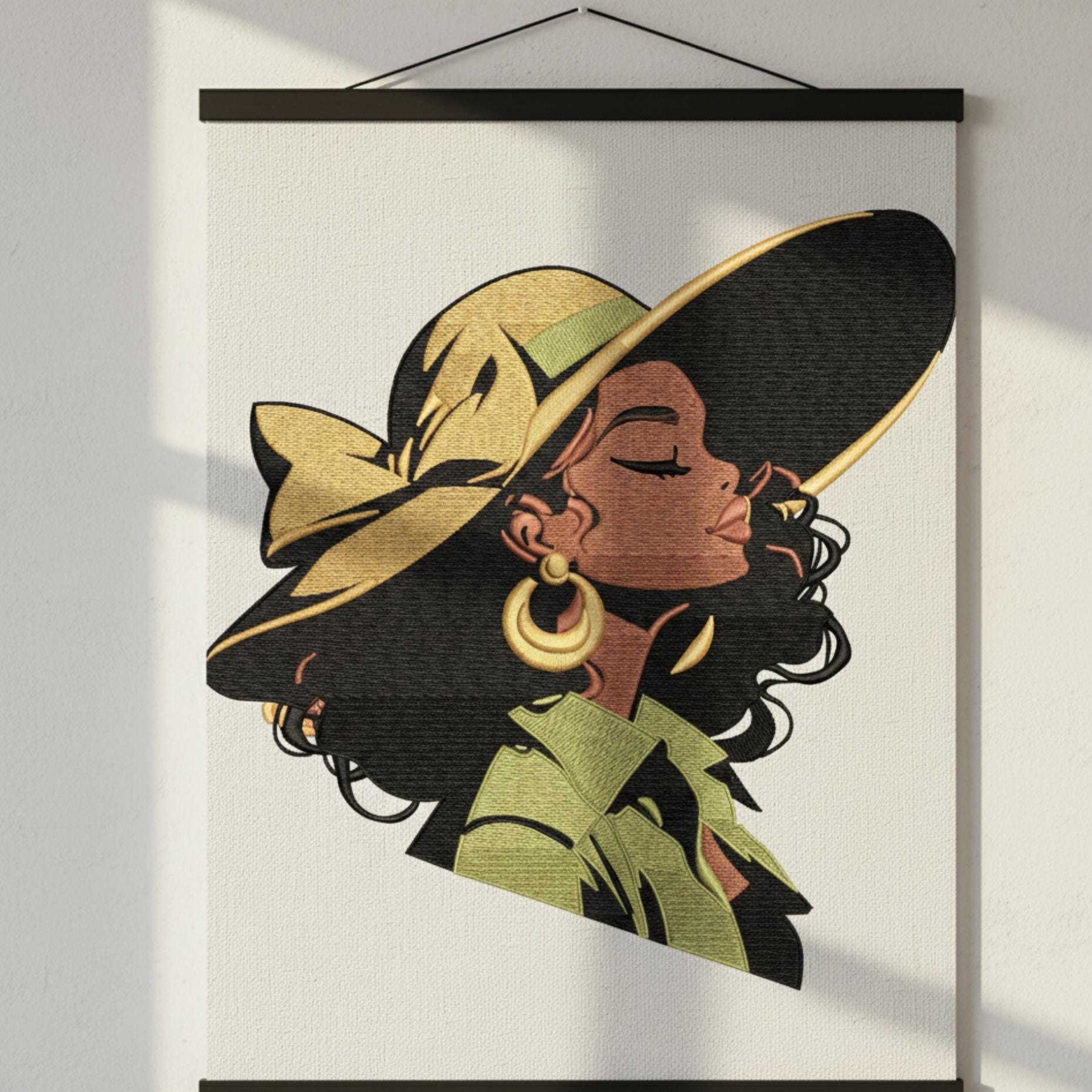 Black Woman Embroidery Design, African Machine Embroidery File, Black ...