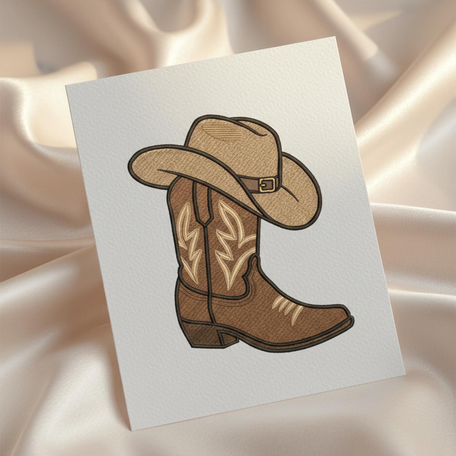 Western Cowboy Boot & Hat Embroidery Design – Embroidery File - Etsy