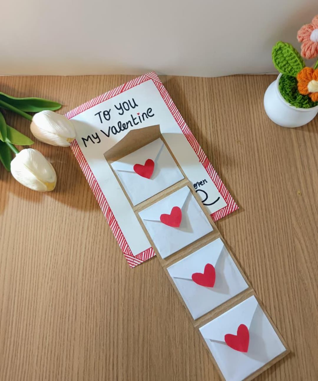 Handmade Interactive Valentine Card: Flip Open Hidden Message - Etsy