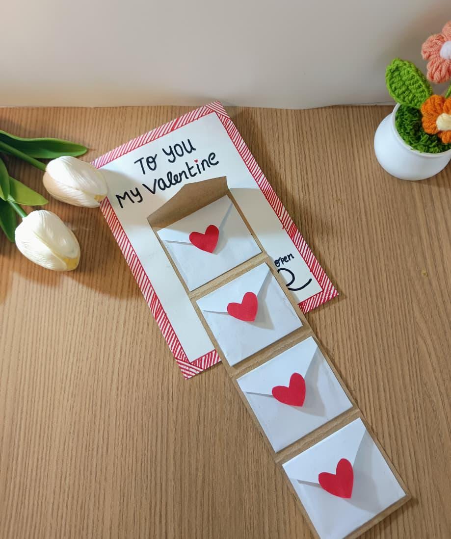 Handmade Interactive Valentine Card: Flip Open Hidden Message - Etsy