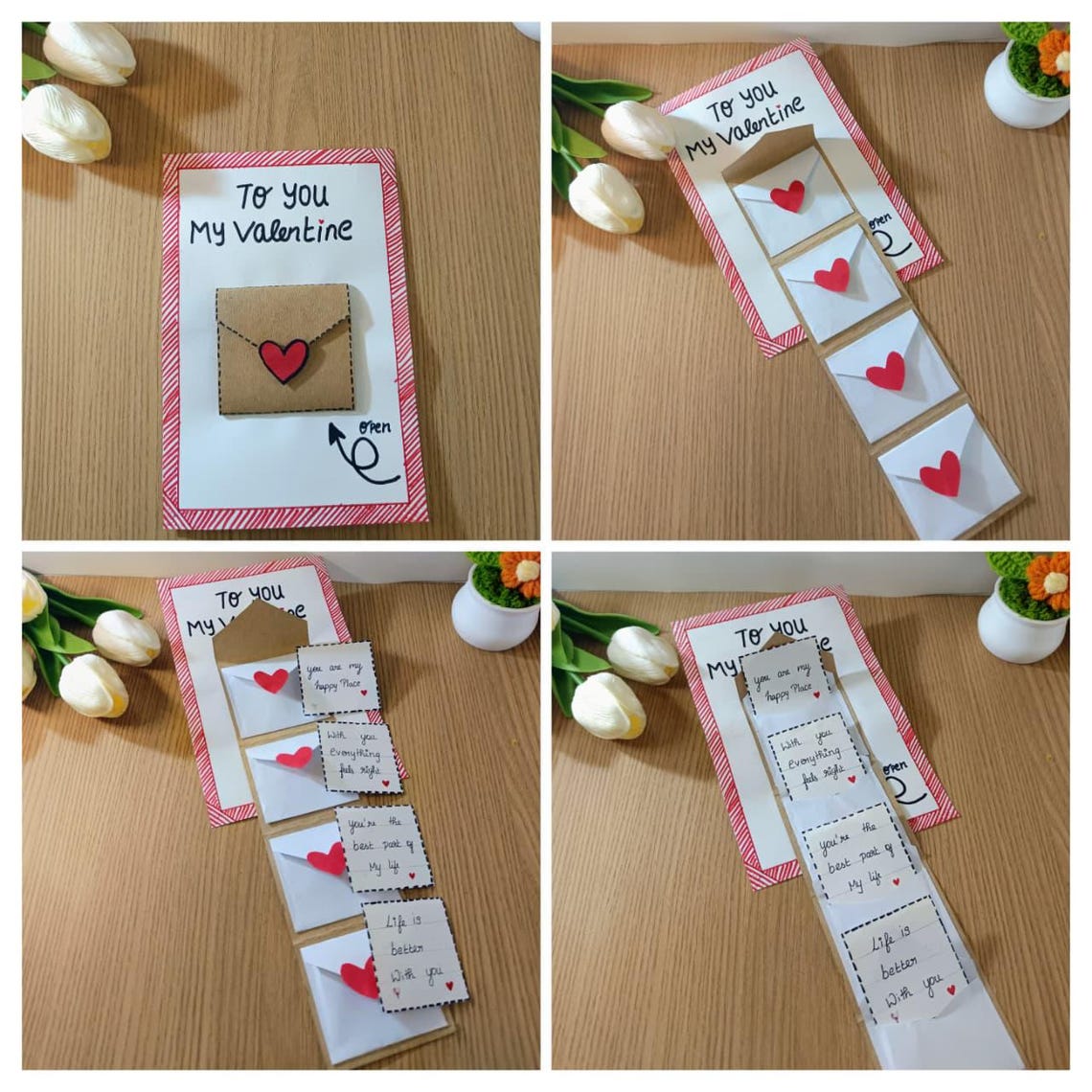Handmade Interactive Valentine Card: Flip Open Hidden Message - Etsy